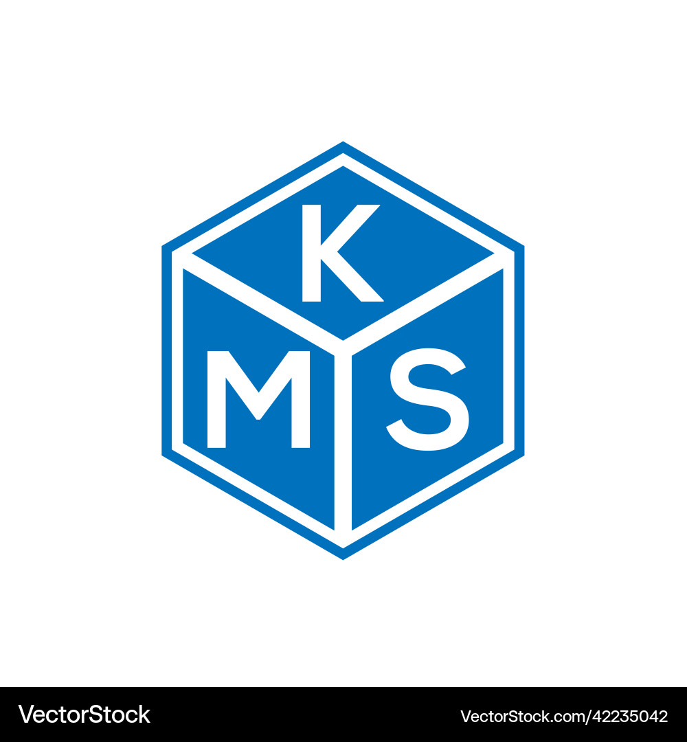 Kms letter logo design on black background Vector Image