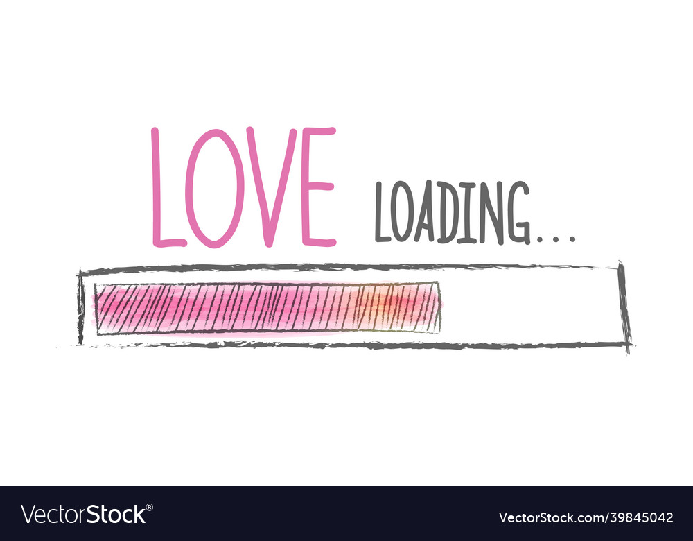 Loading Love Load Progress Indicator Drawn Vector Image