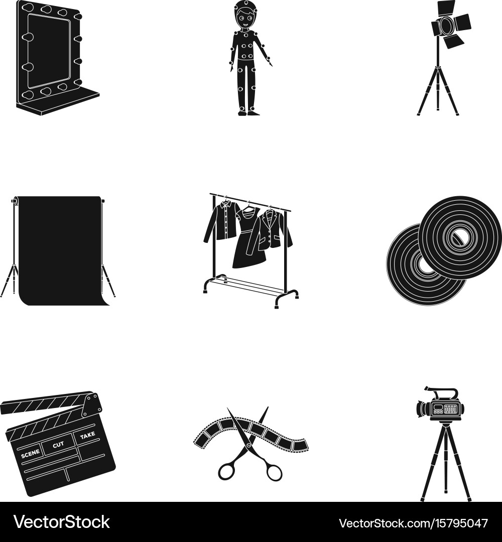 A movie camera floodlight chromakey Royalty Free Vector