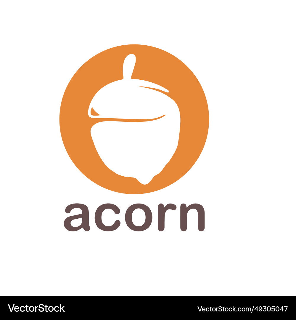 Acorn logo template design with leaves Royalty Free Vector