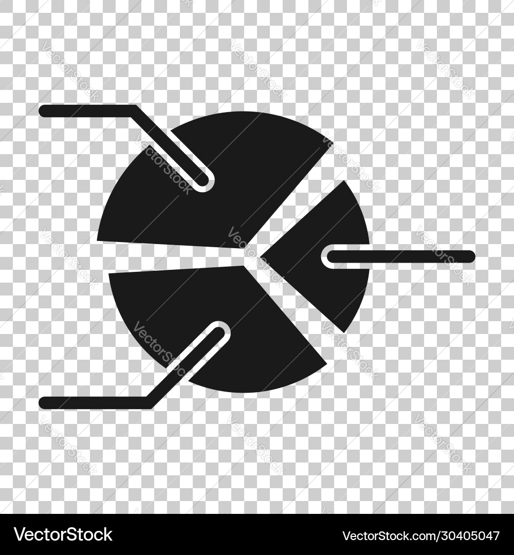 Chart icon in flat style diagram on white Vector Image