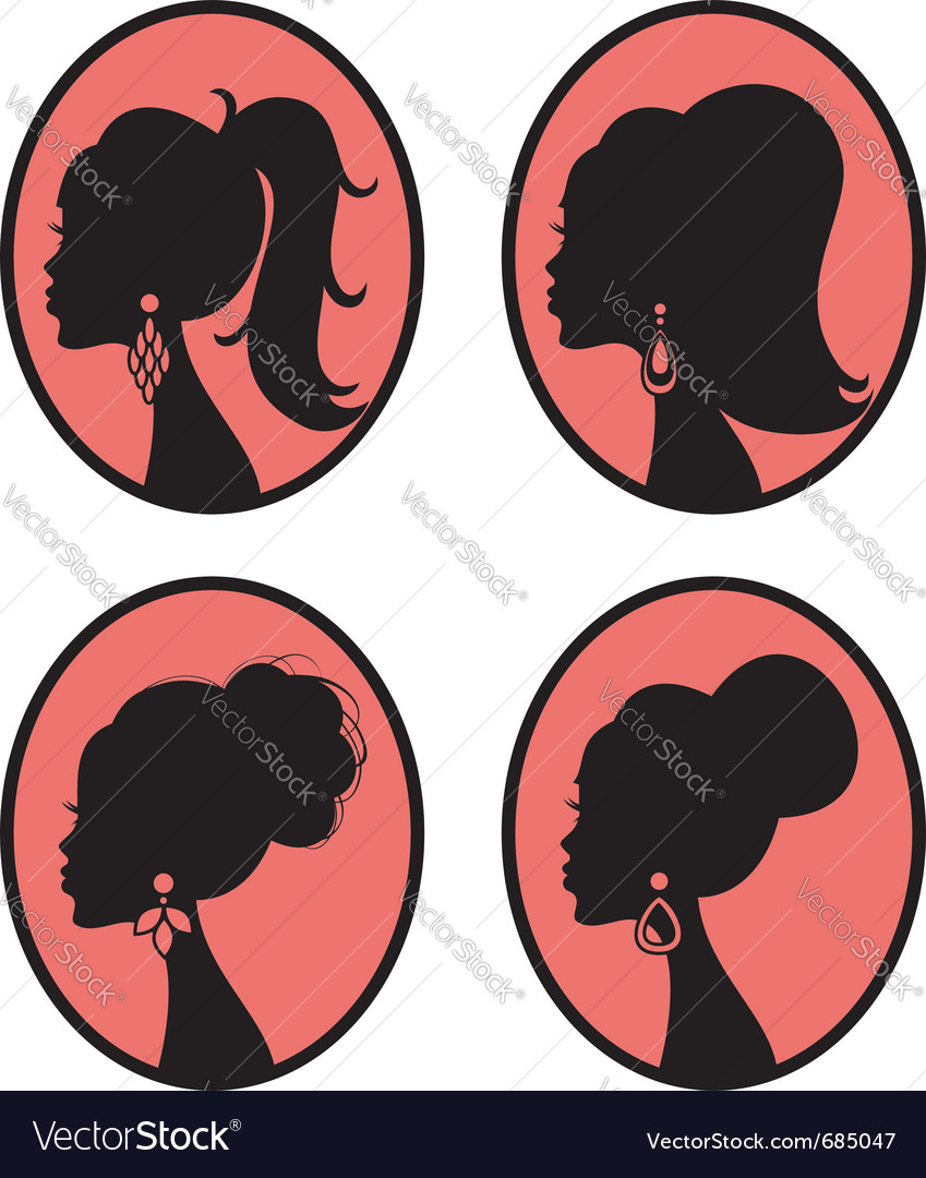 Elegant Hairstyles Royalty Free Vector Image Vectorstock