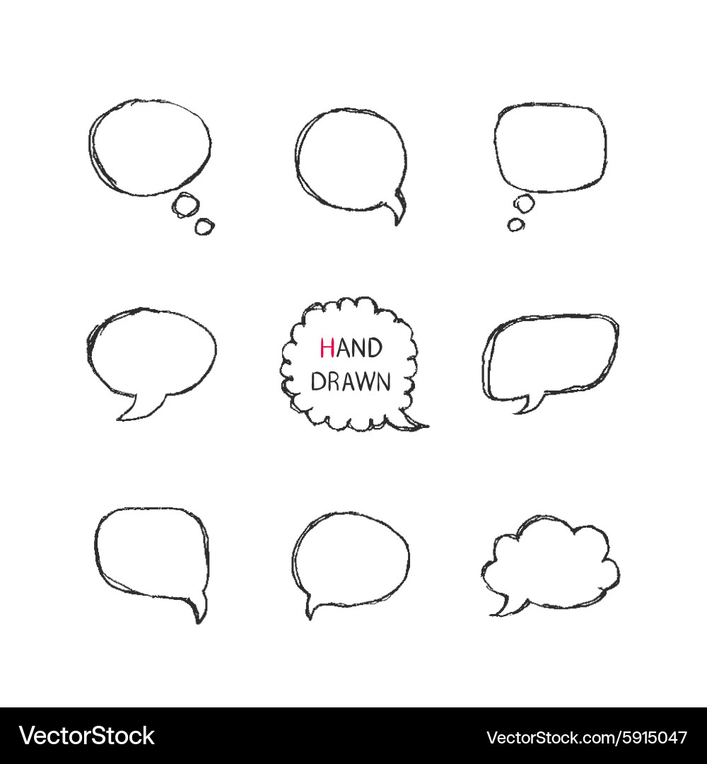 Hand Drawn Speech Bubbles Royalty Free Vector Image