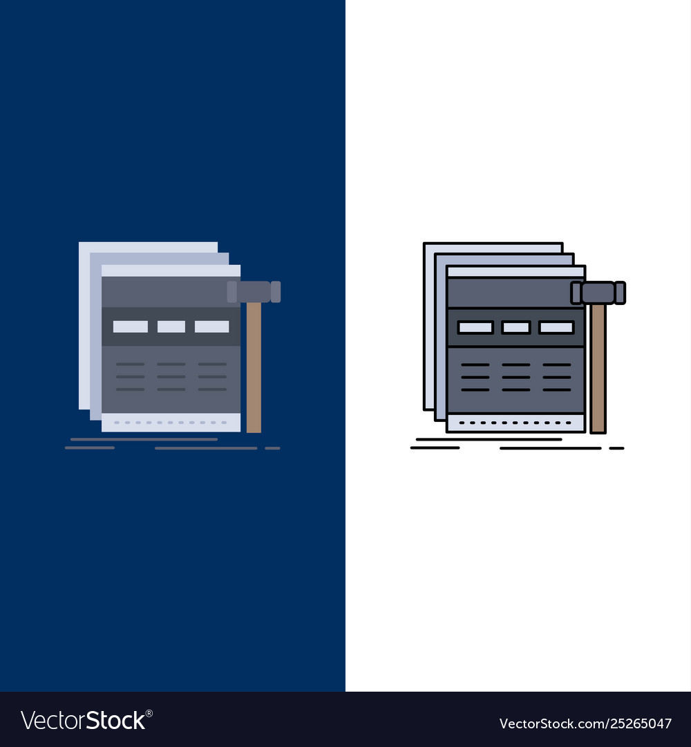 Internet page web webpage wireframe flat color Vector Image