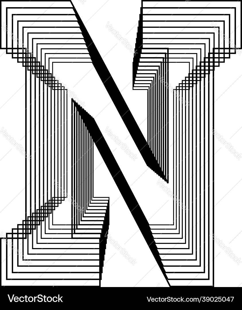 Letter n line logo icon design Royalty Free Vector Image