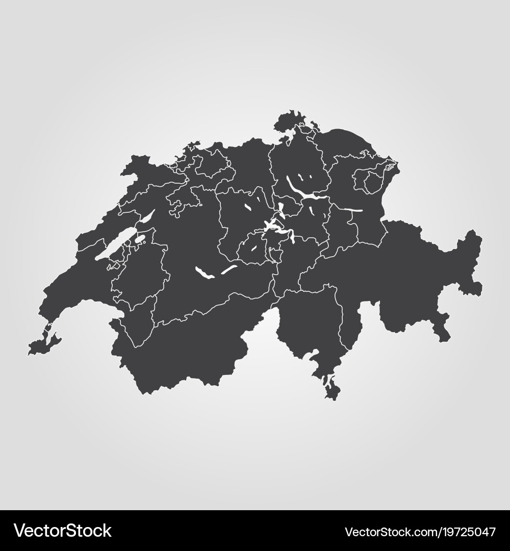 Map of switzerland Royalty Free Vector Image - VectorStock
