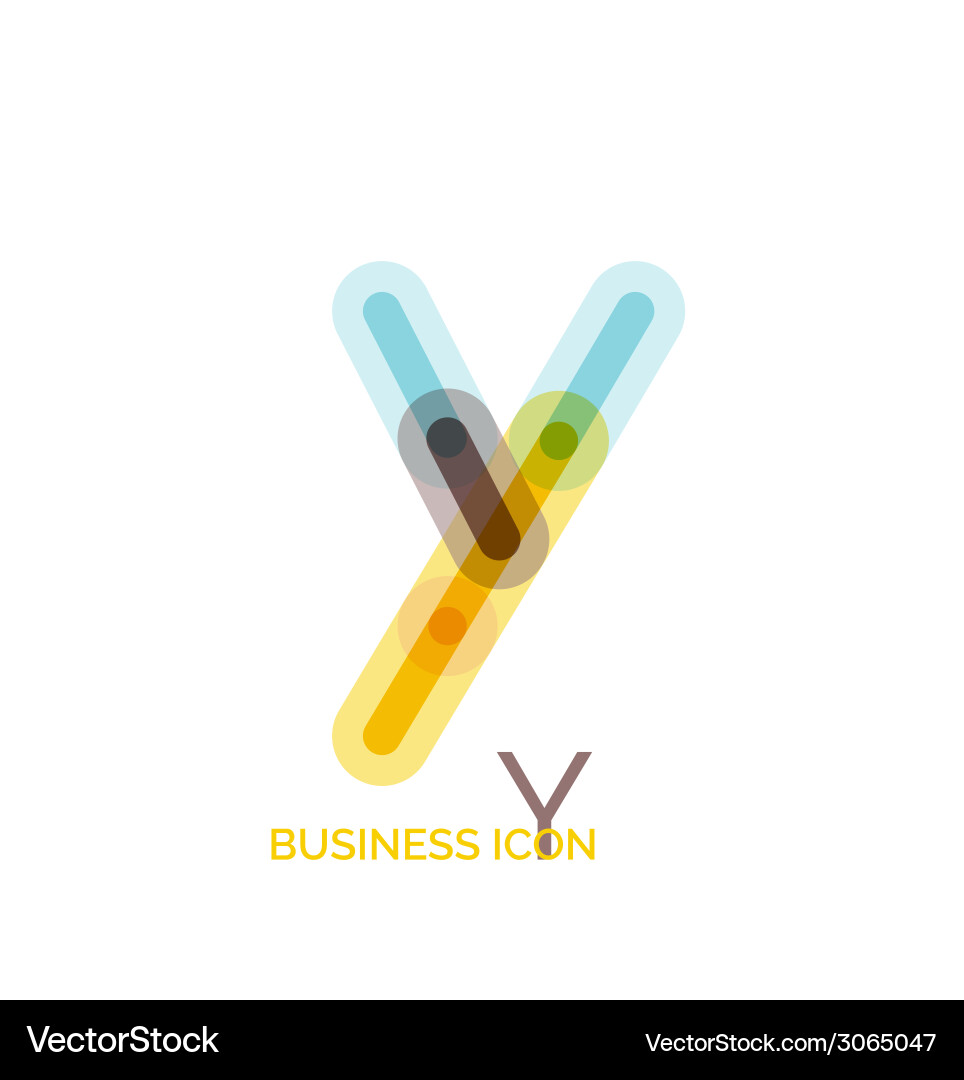 Minimal line font design letter y Royalty Free Vector Image