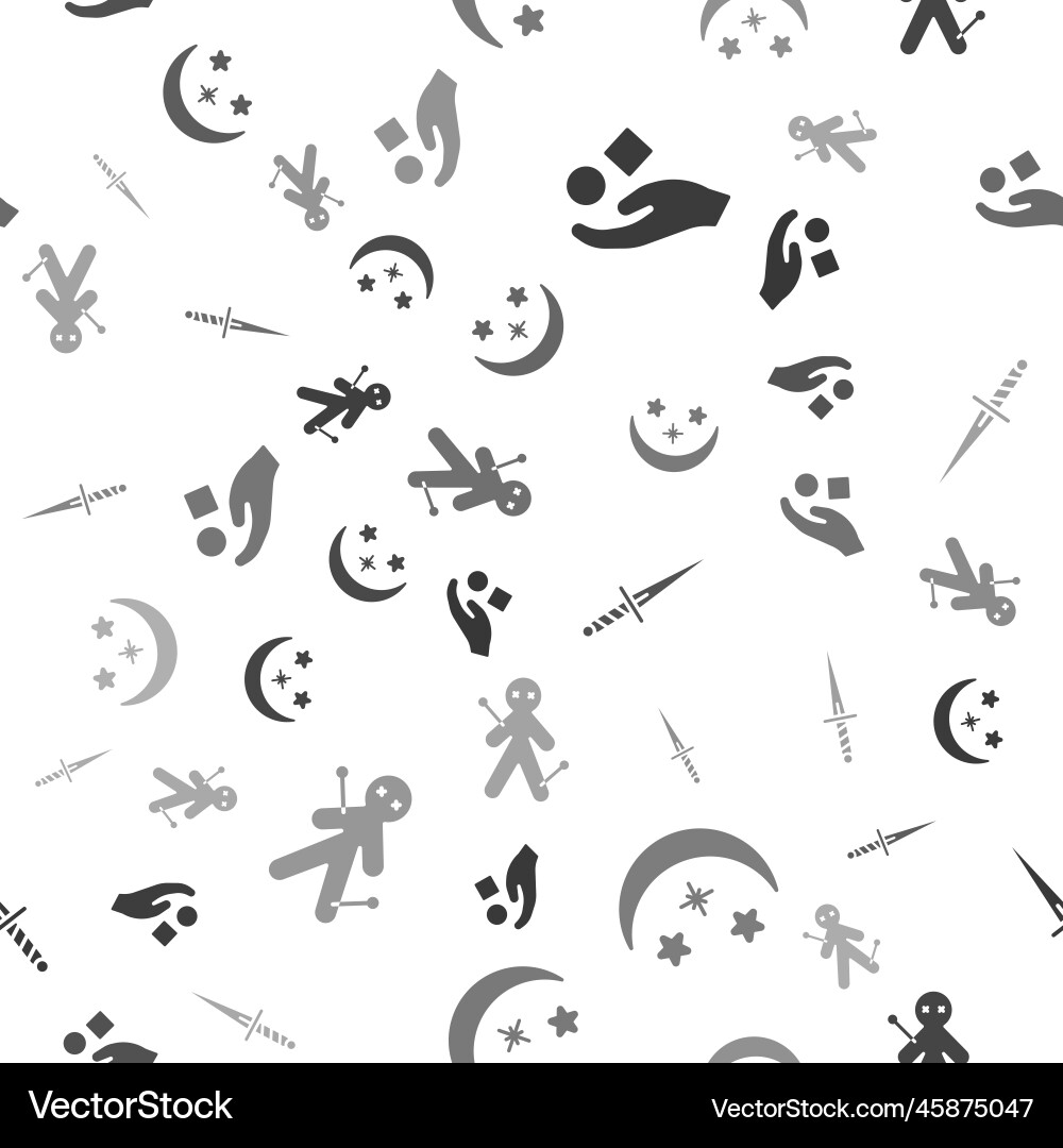 Set cube levitating above hand moon and stars Vector Image