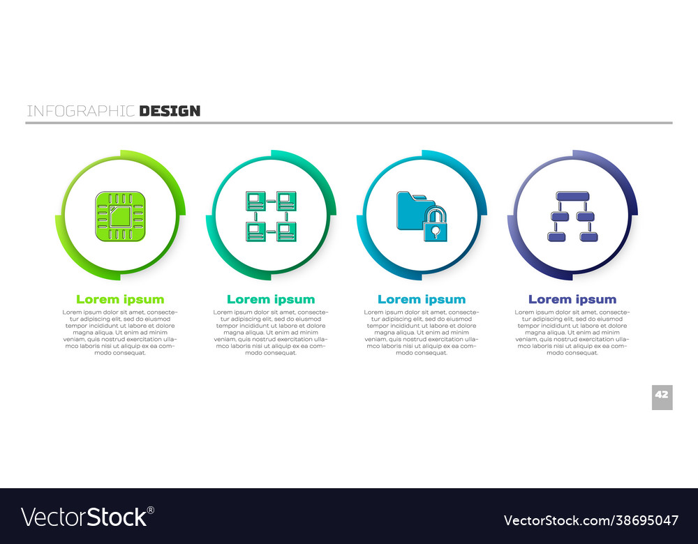 Set processor with cpu hierarchy organogram chart Vector Image Set processor with cpu hierarchy organogram chart Vector Image