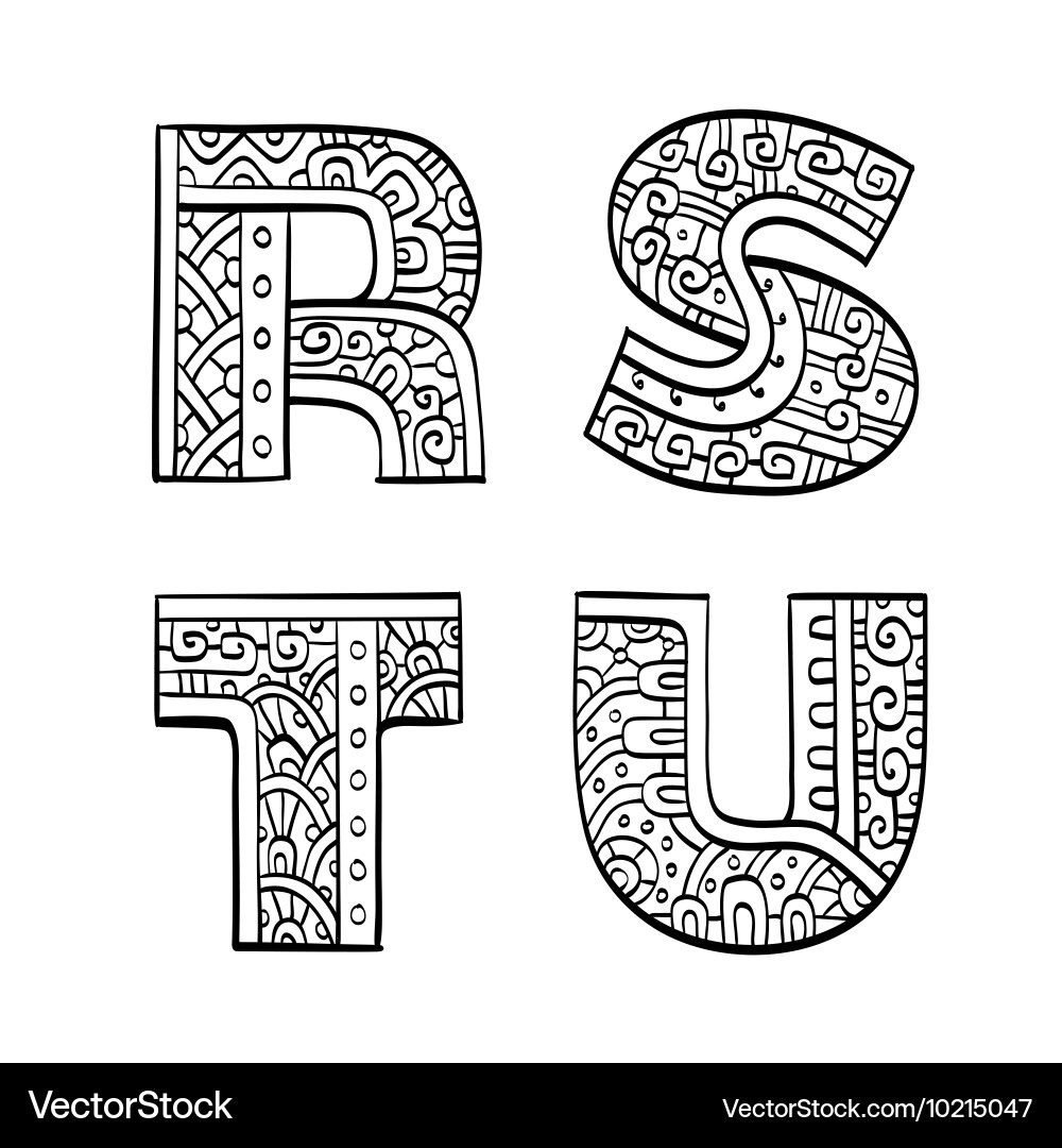 Vintage set of initial letters Royalty Free Vector Image