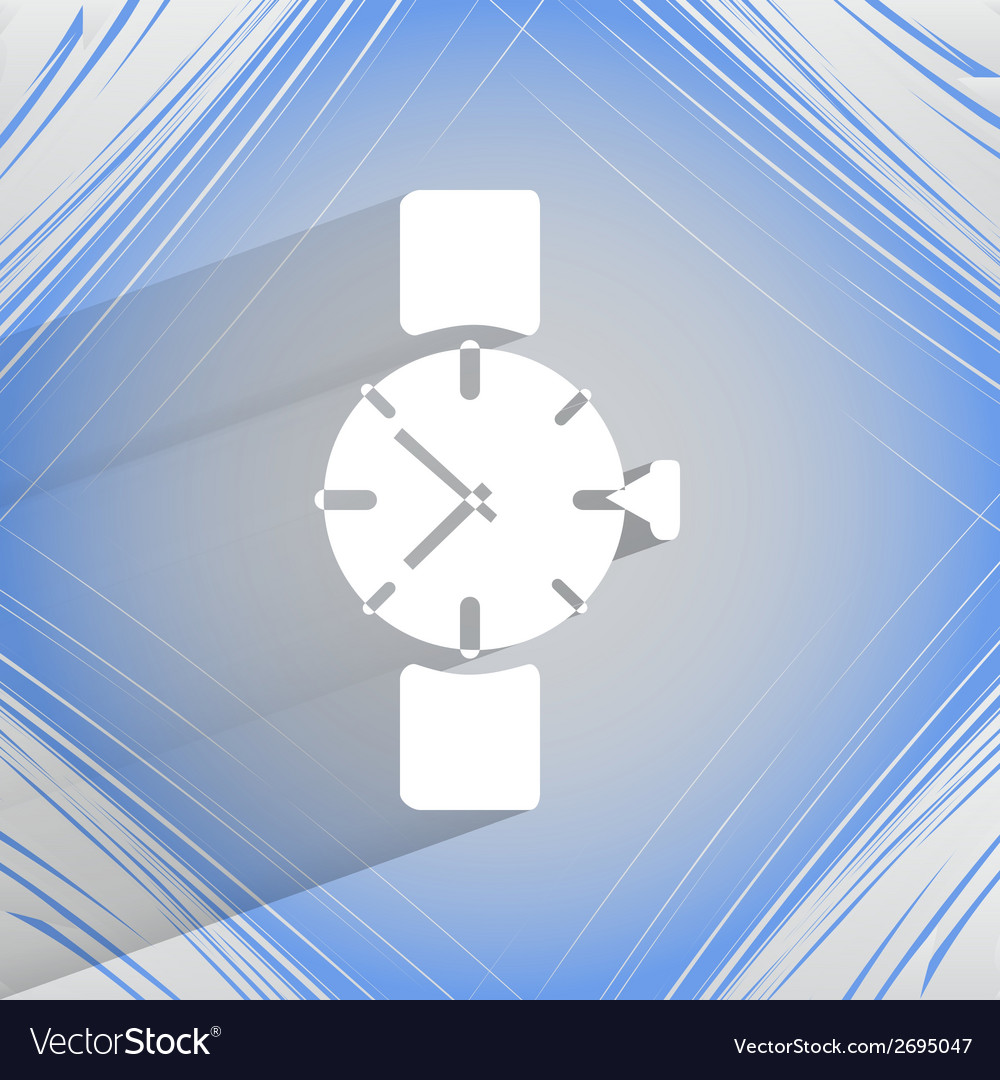 Watchclock flat modern web button Royalty Free Vector Image