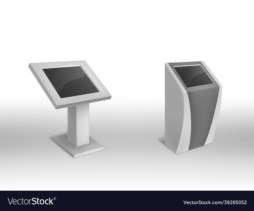 3d realistic digital informational kiosks stands Vector Image