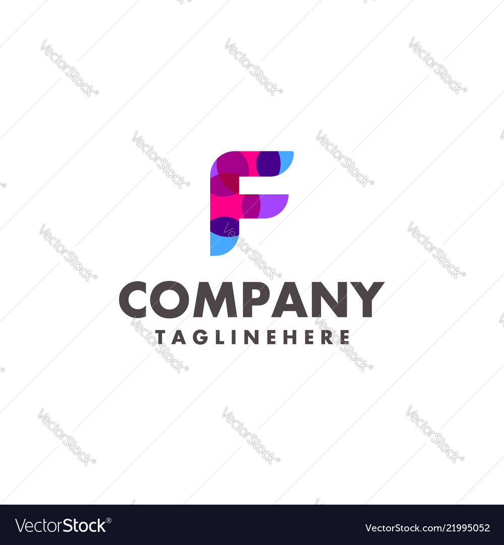 Abstract colorful letter f logo design Royalty Free Vector