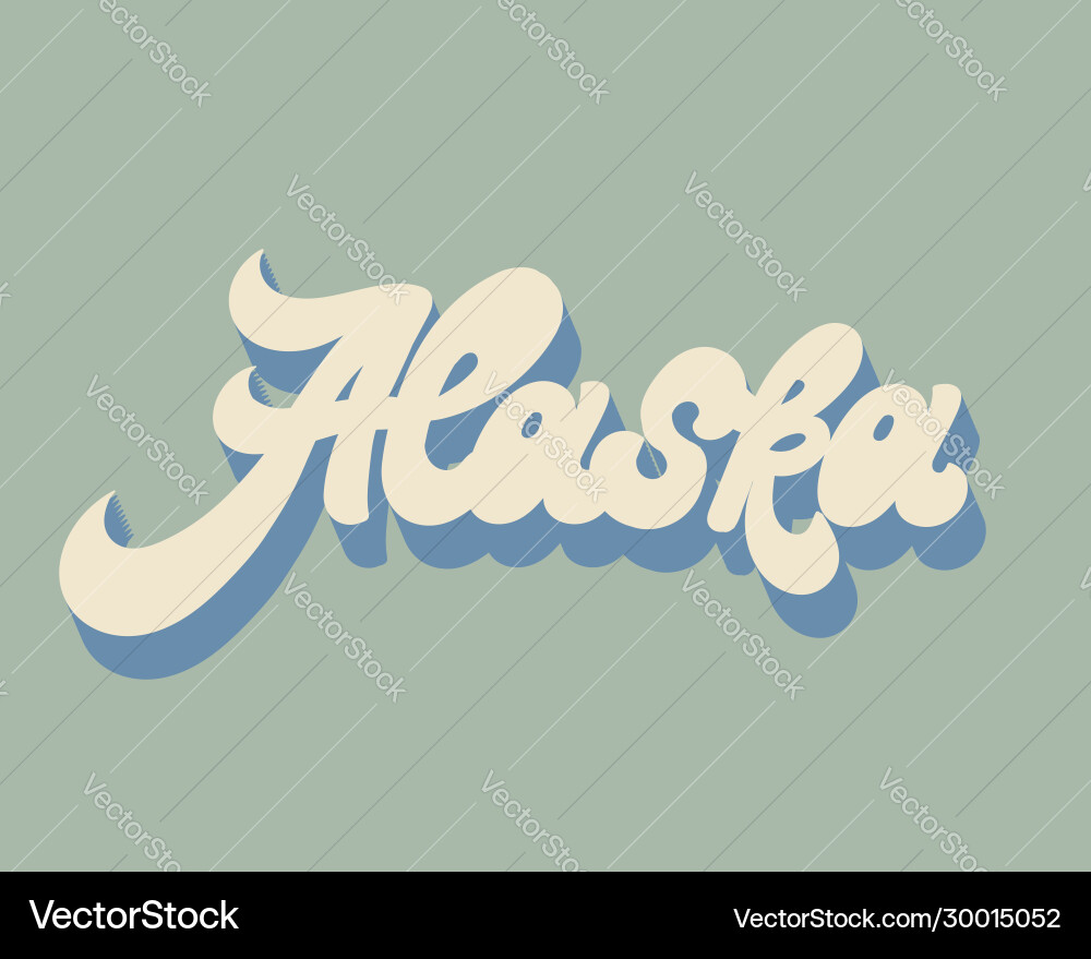 Alaska hand drawn lettering isolated template Vector Image