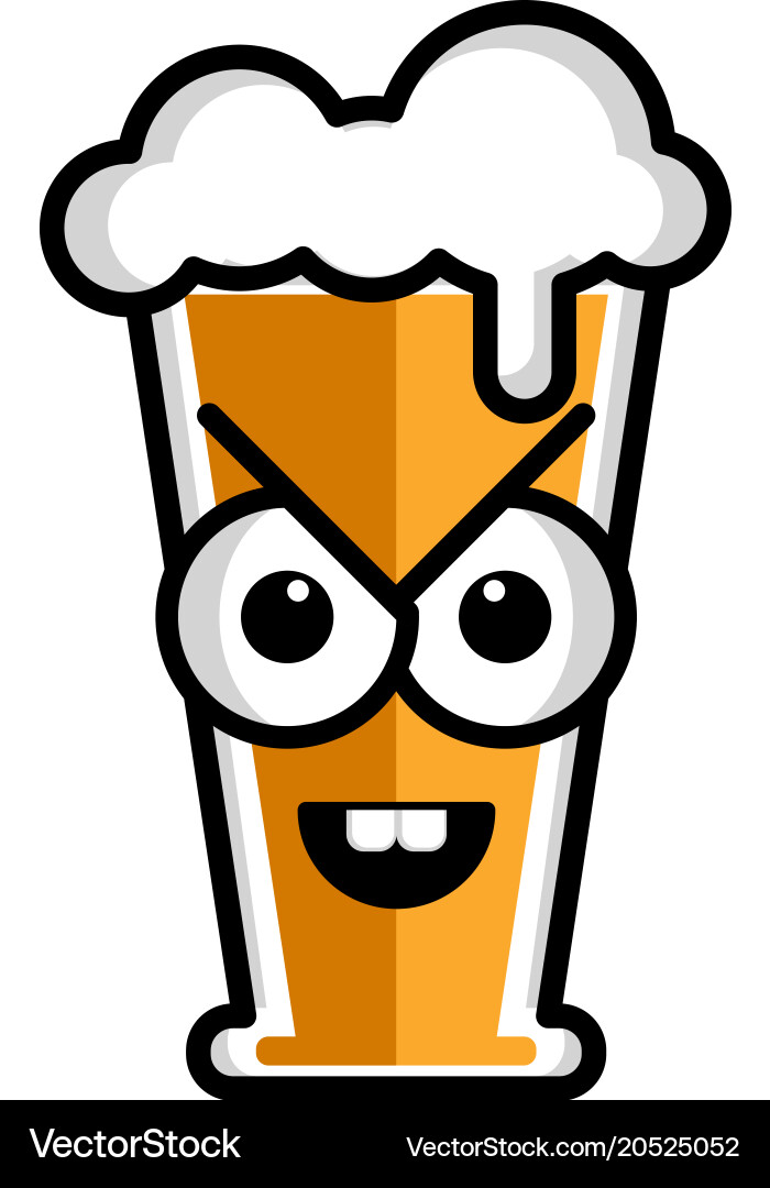 Angry beer cartoon character Royalty Free Vector Image