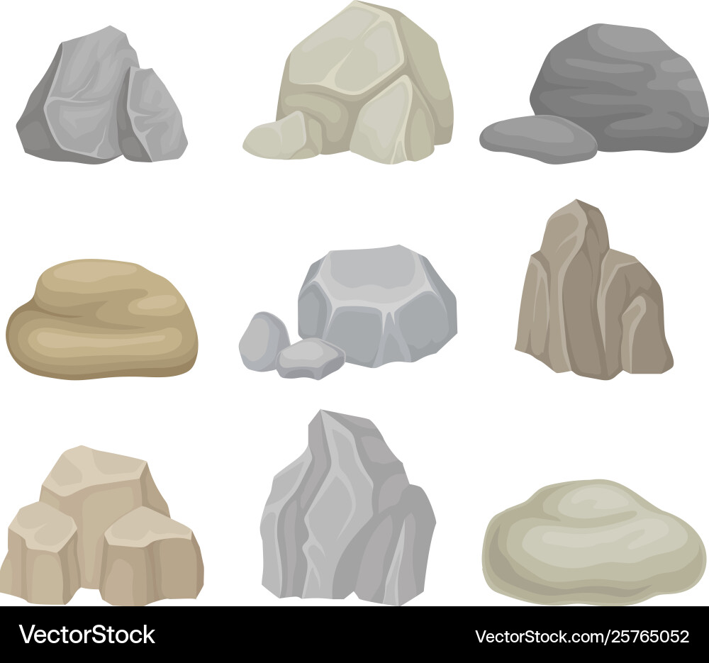 Collection of Boulders Royalty Free Vector Image