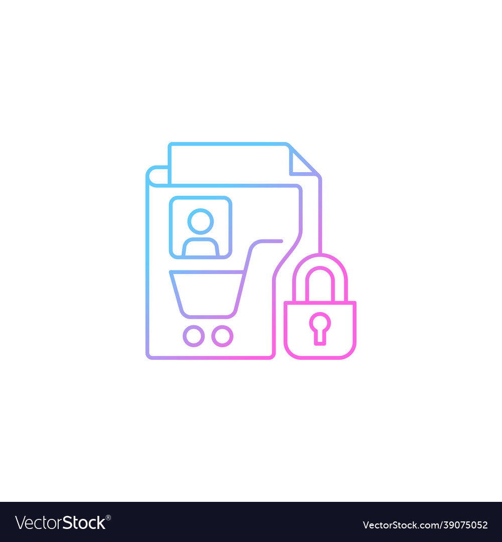 Consumer data privacy gradient linear icon Vector Image