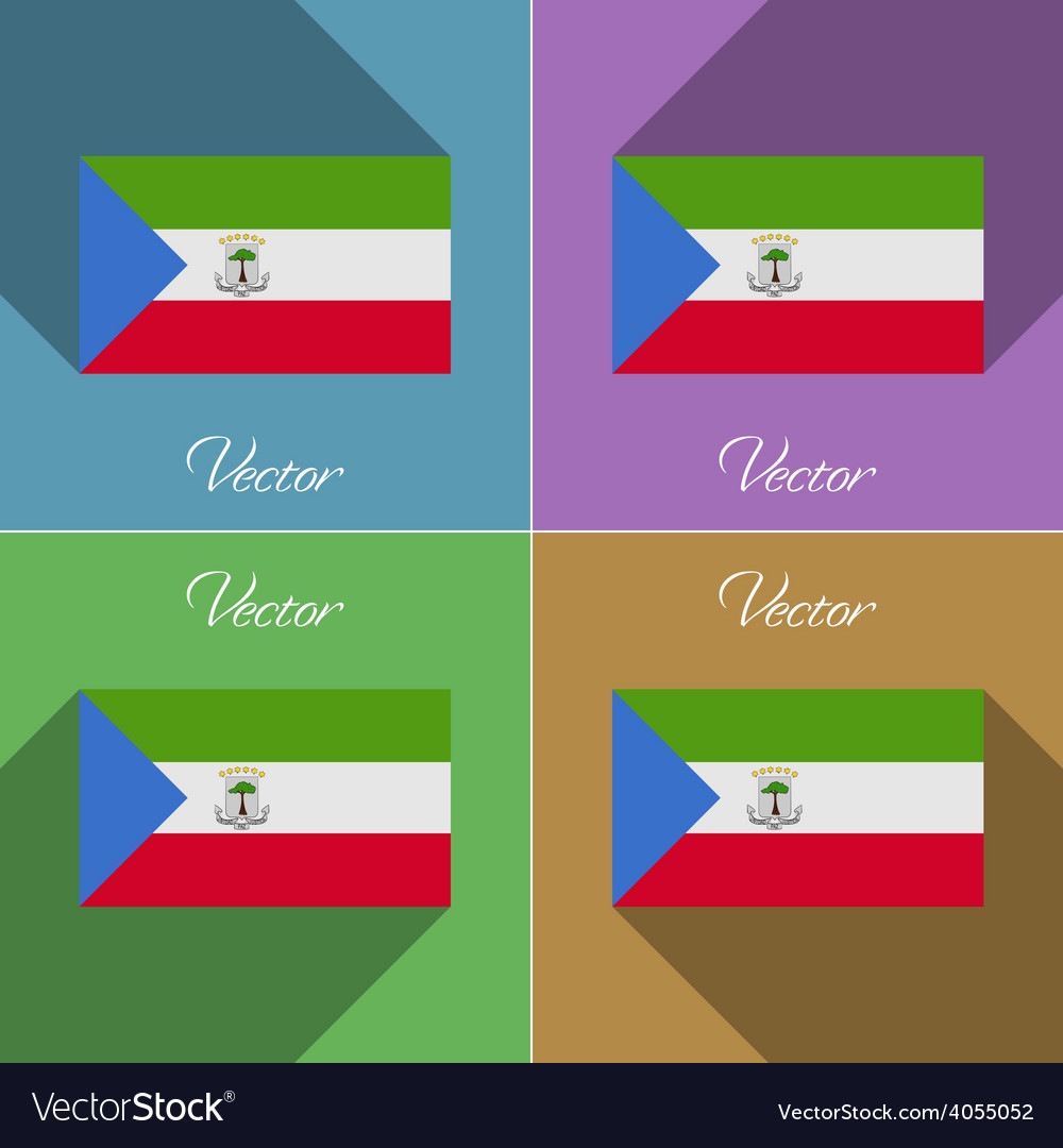 Flags equatorial guinea set of colors flat design Vector Image