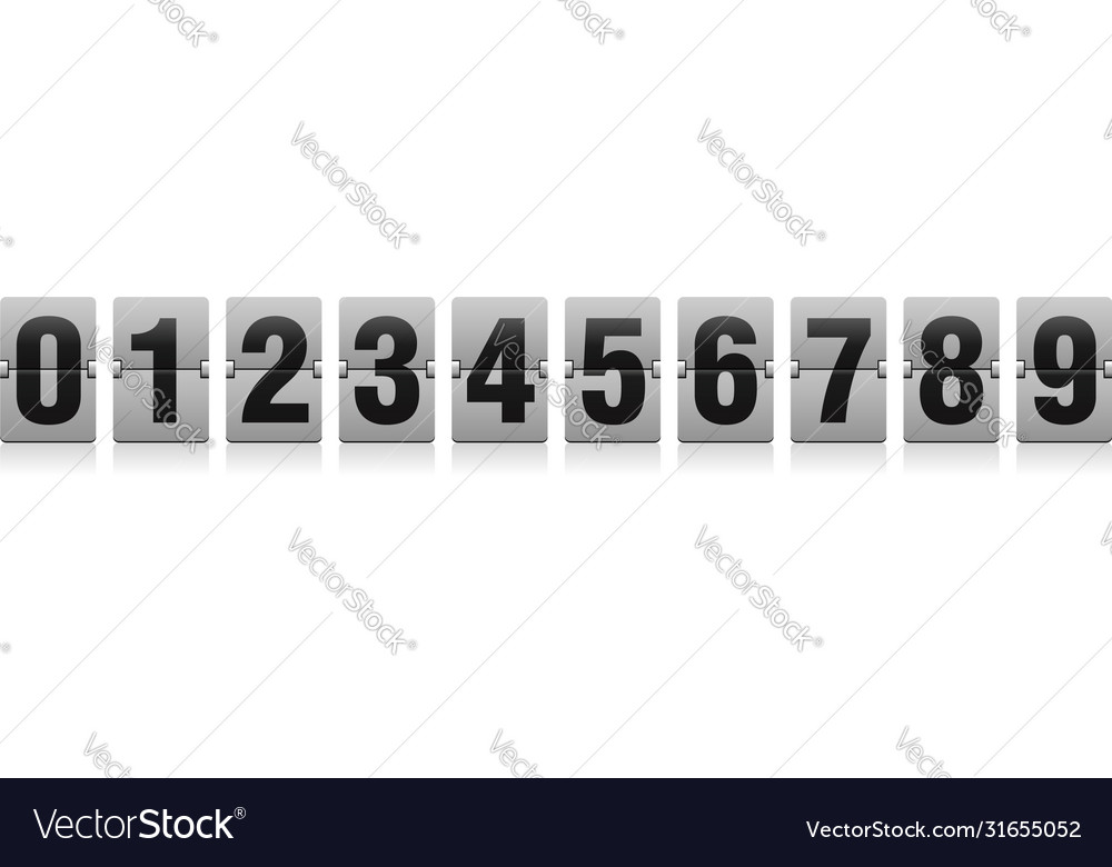 Flip countdown counter timer Royalty Free Vector Image