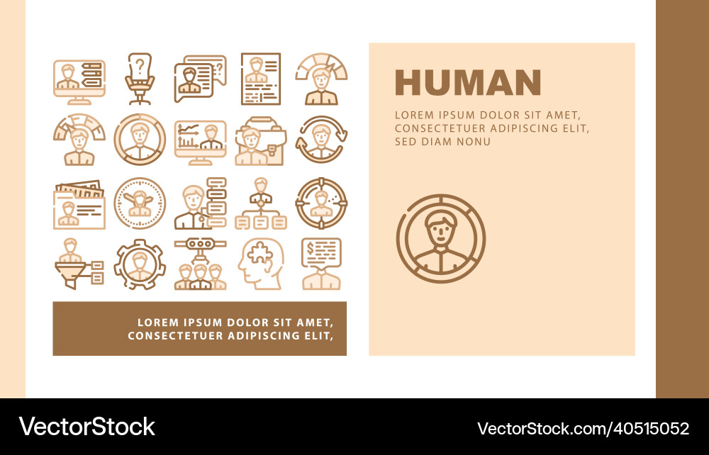 Human resources hr department landing header Vector Image