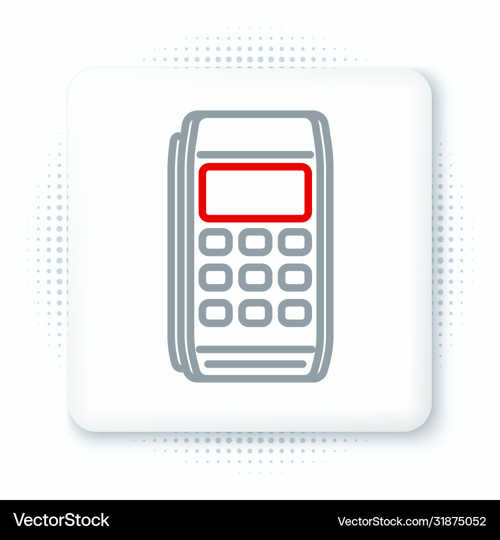 Line pos terminal icon isolated on white Vector Image