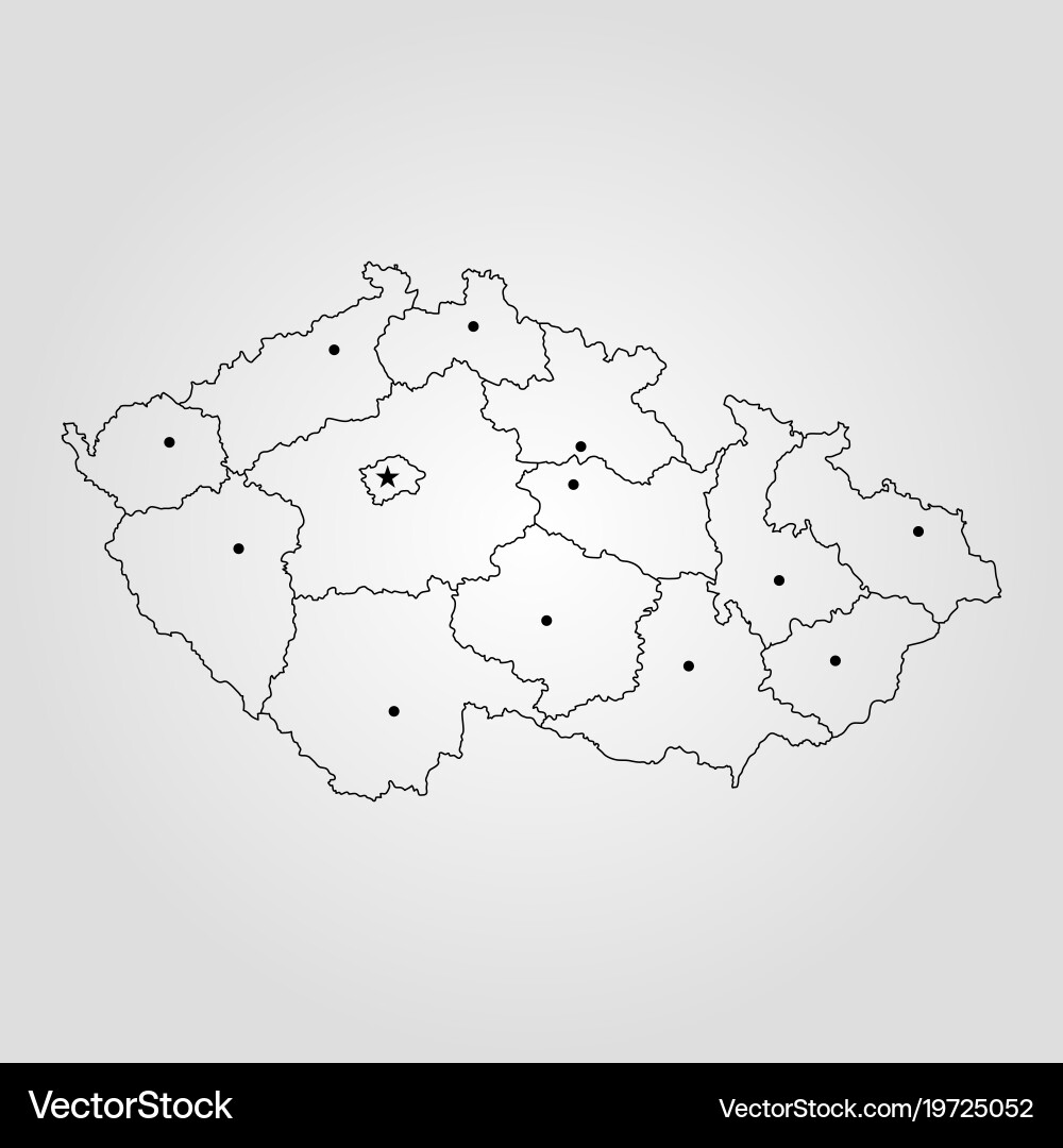 Map of czech republic Royalty Free Vector Image