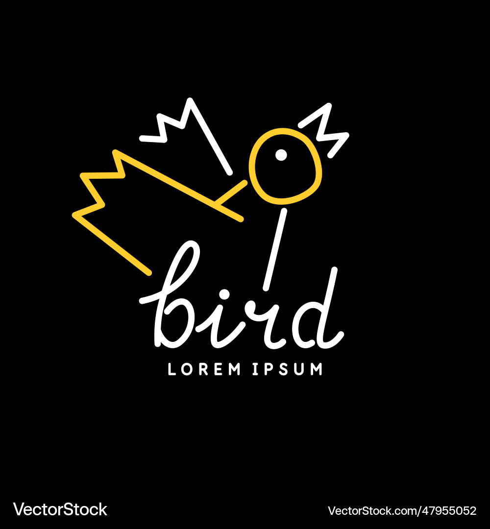 Minimalistic and stylish bird emblem modern Vector Image