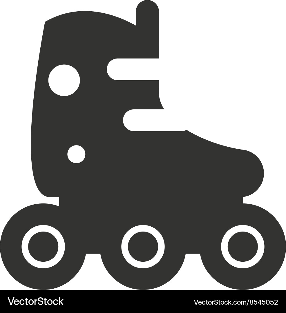 Roller skate icon silhouette shoe wheel boot Vector Image