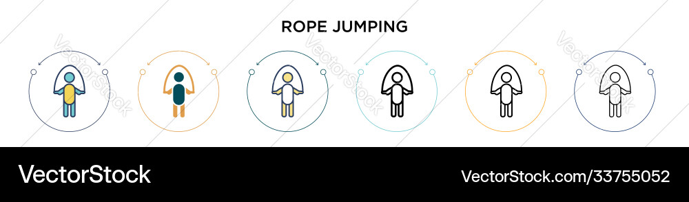 Rope jumping icon in filled thin line outline Vector Image