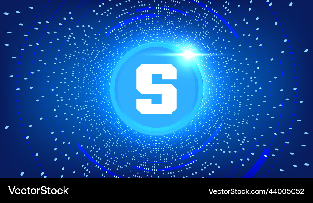 Sandbox sand coin banner cryptocurrency Royalty Free Vector