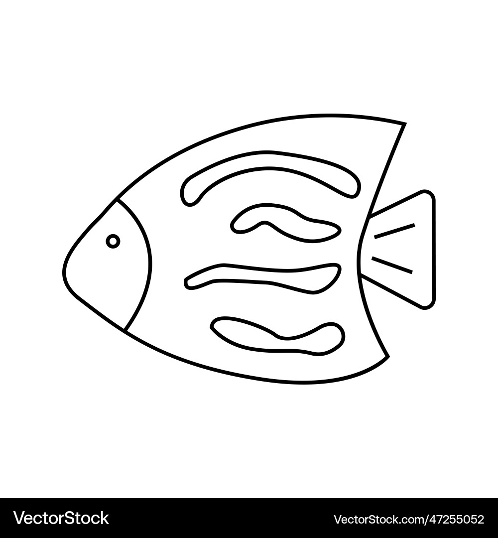 Sea fish in doodle style Royalty Free Vector Image