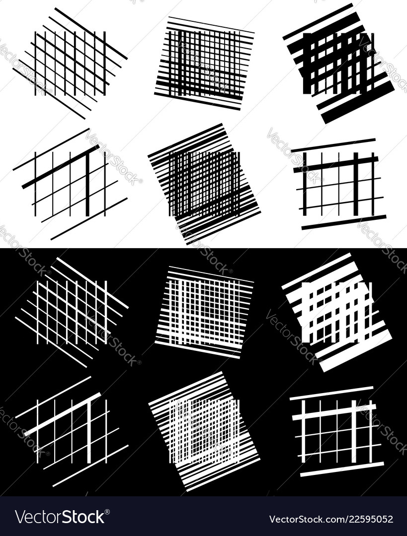 Set of abstract geometric elements with lines Vector Image