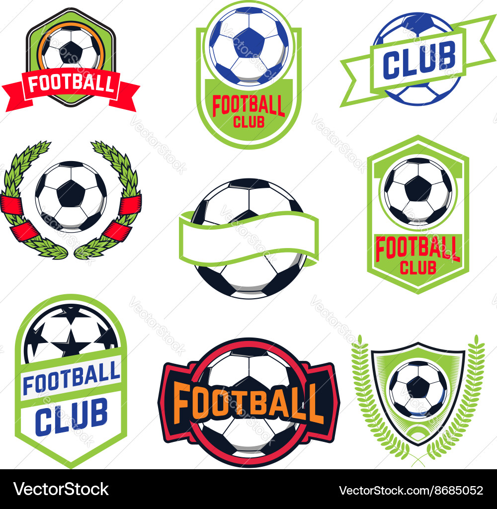 Set of football emblems Royalty Free Vector Image