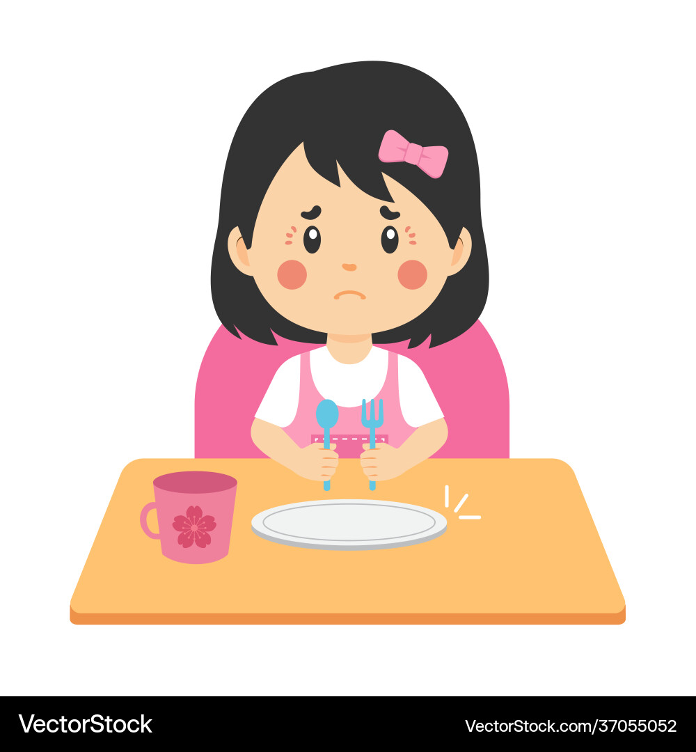 Stock hungry kids Royalty Free Vector Image - VectorStock