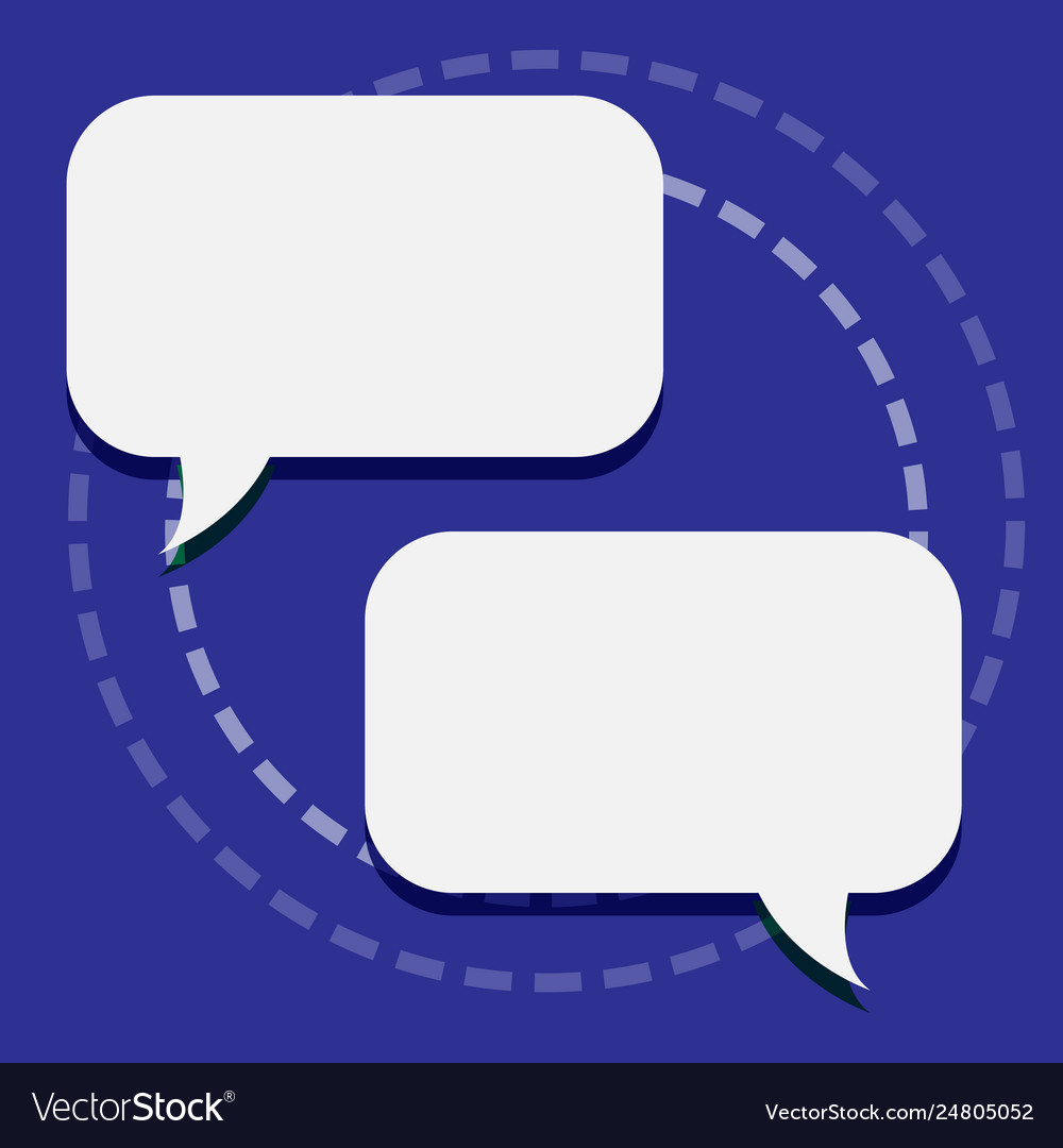 Two rectangular blank white speech bubble Vector Image