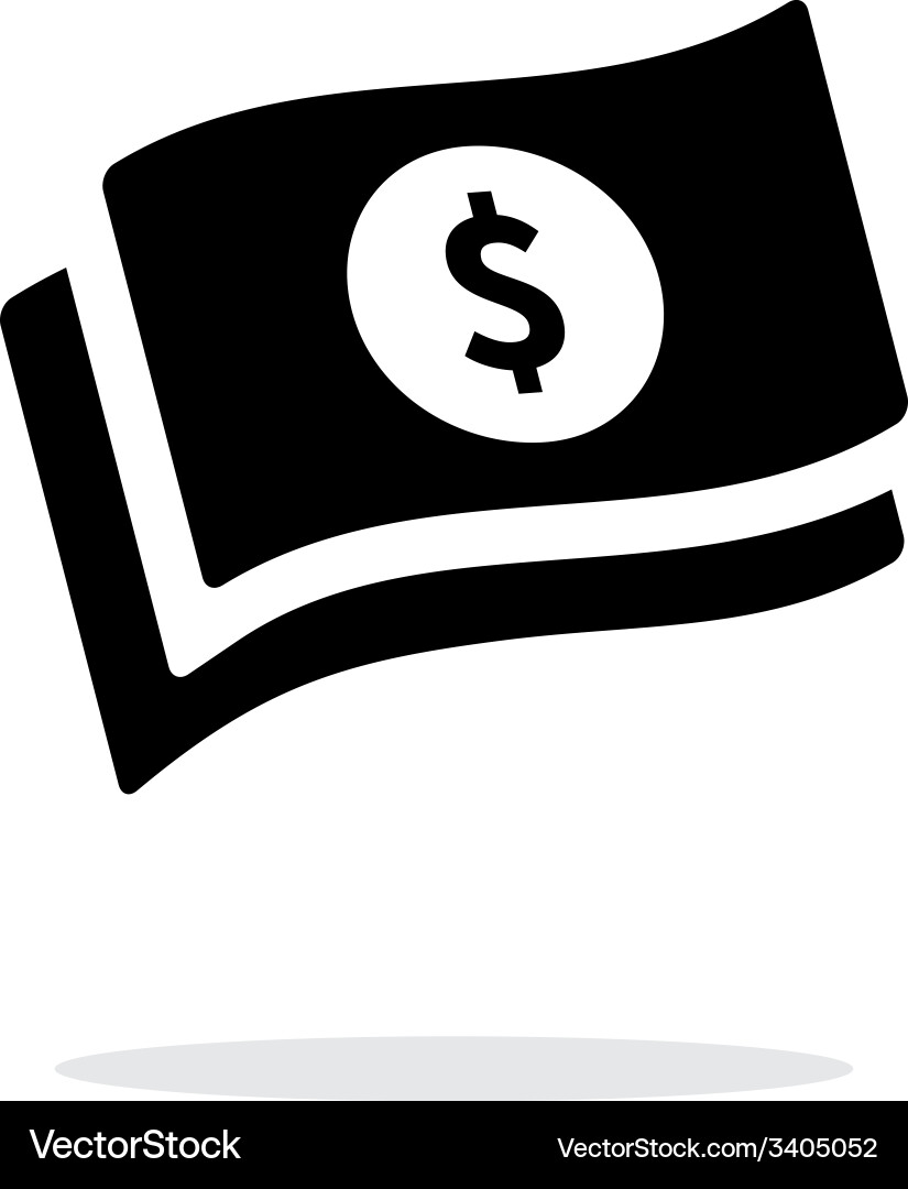 Waving banknotes with dollar sign simple icon on Vector Image