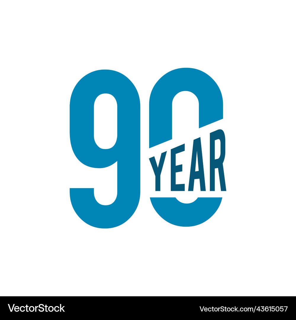 90th year celebration anniversary logo design Vector Image