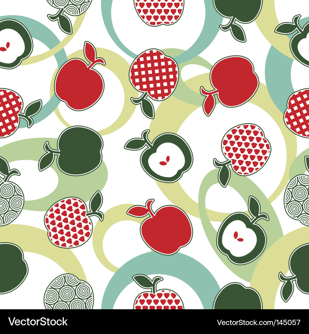 Apple pattern seamless Royalty Free Vector Image
