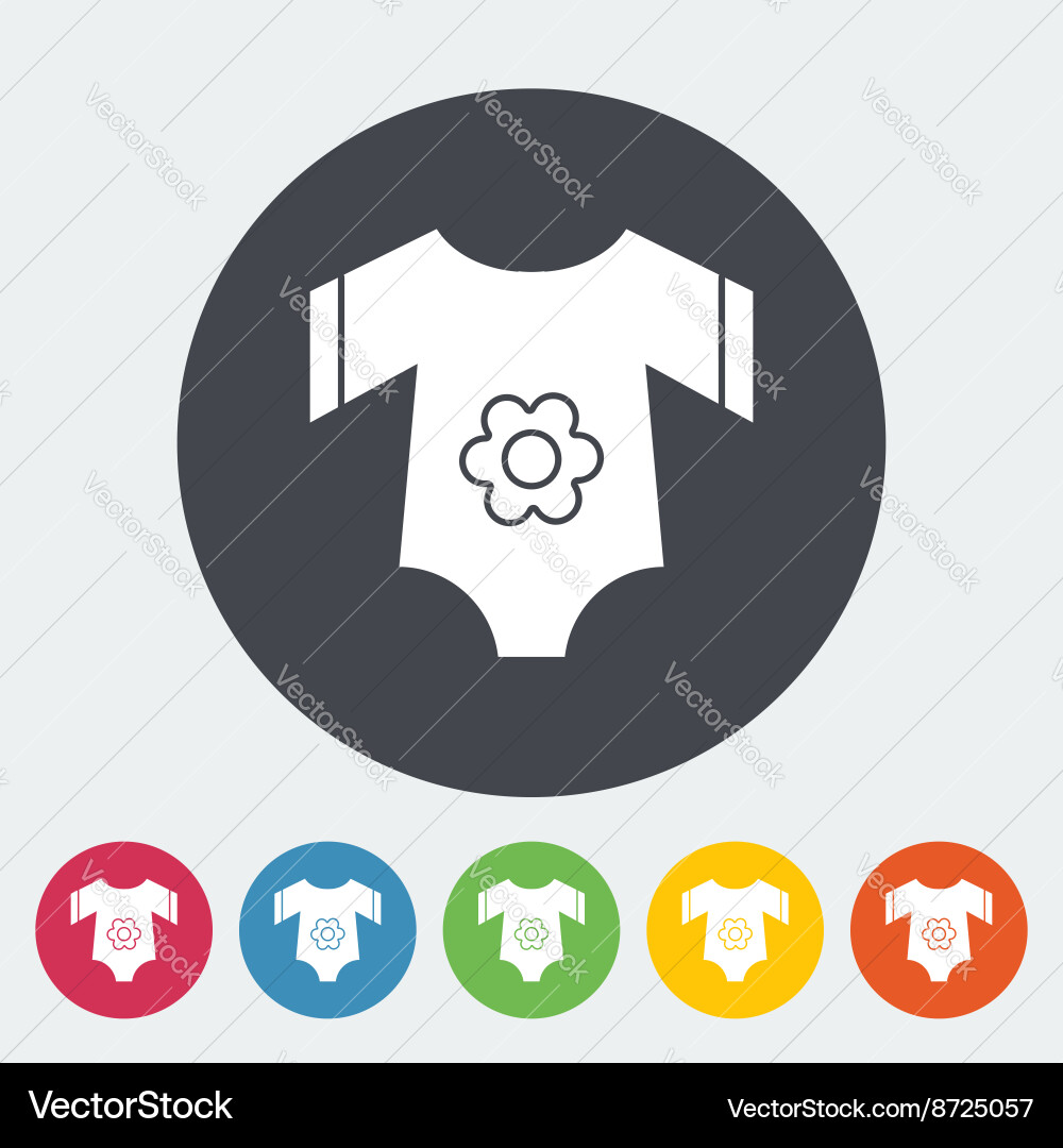 Baby clothes flat icon Royalty Free Vector Image