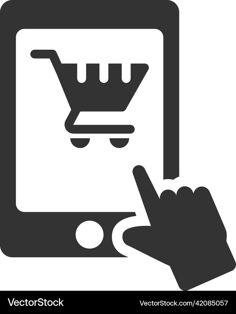Beautifully designed mobile shopping icon Vector Image