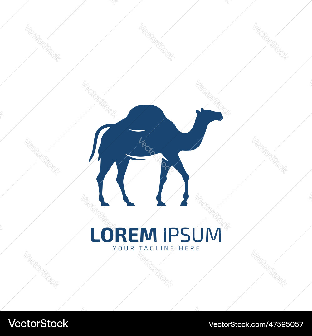 Camel symbol isolated blue camel on white Vector Image