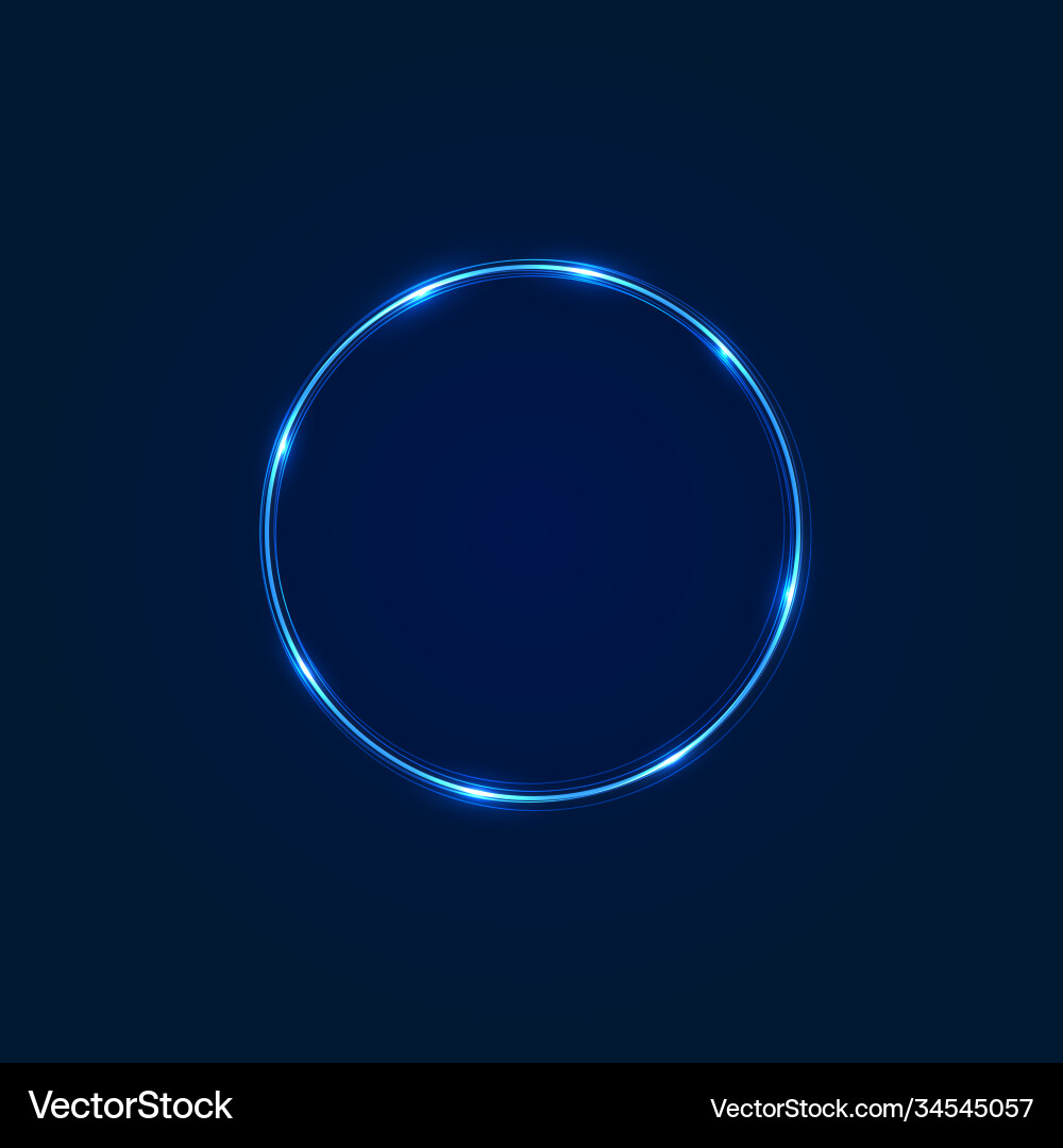 Circle frame with light effect golden comet Vector Image