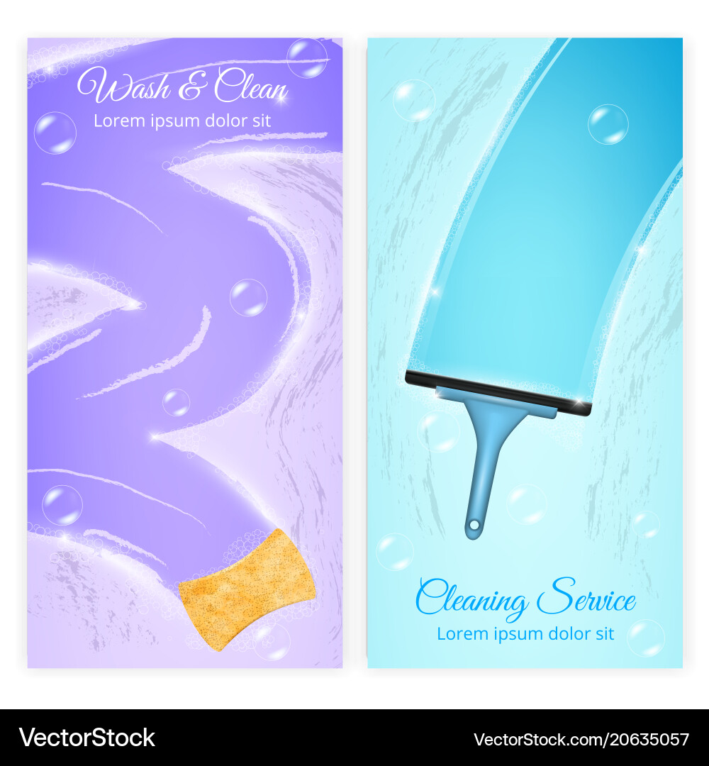 Cleaning glass vertical banners Royalty Free Vector Image
