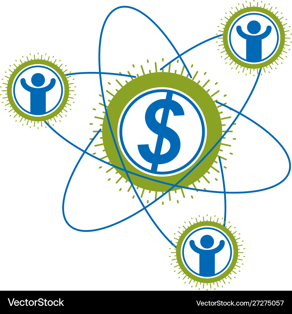 Financial system conceptual logo unique symbol Vector Image