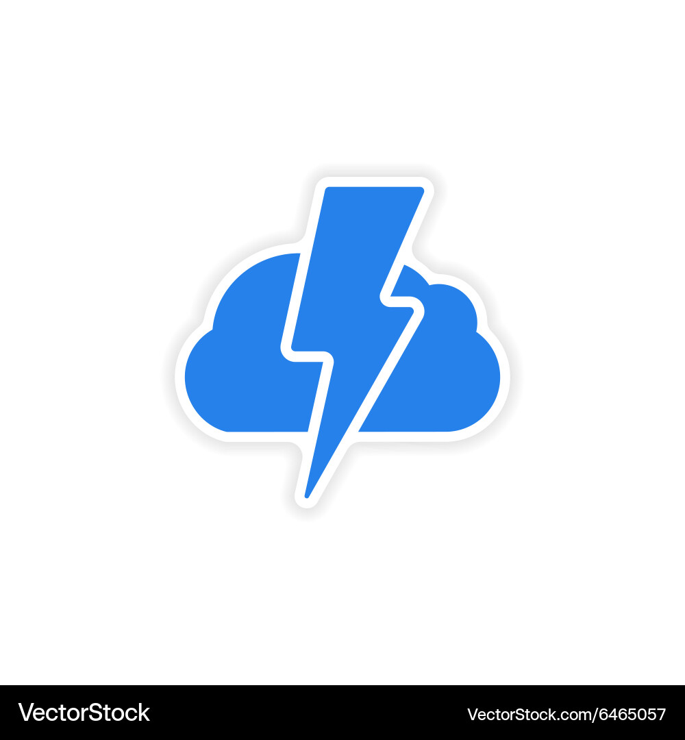 Icon sticker realistic design on paper lightning Vector Image