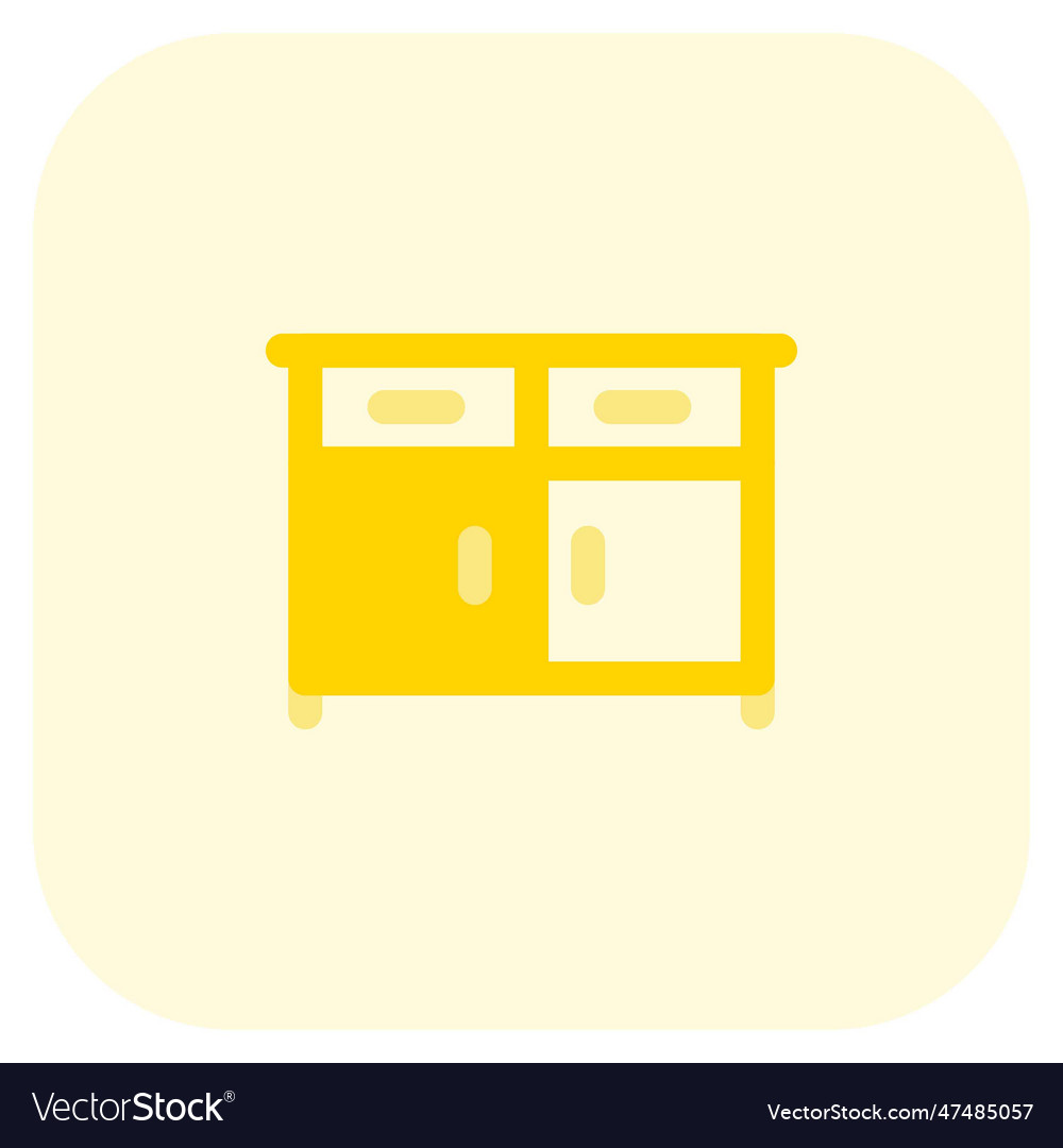 Kitchen buffet used to store serving-ware Vector Image