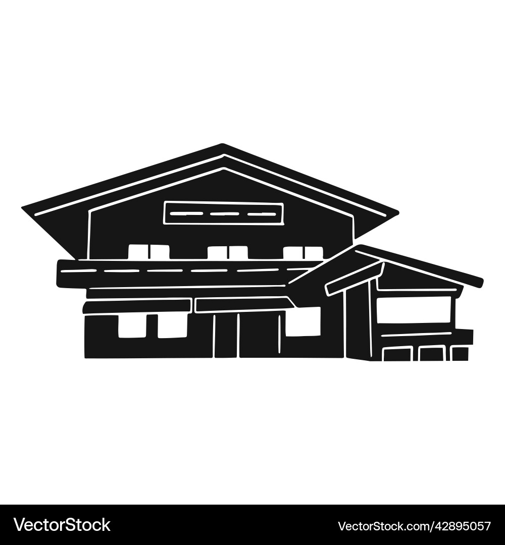 Modern house cut out high quality Royalty Free Vector Image