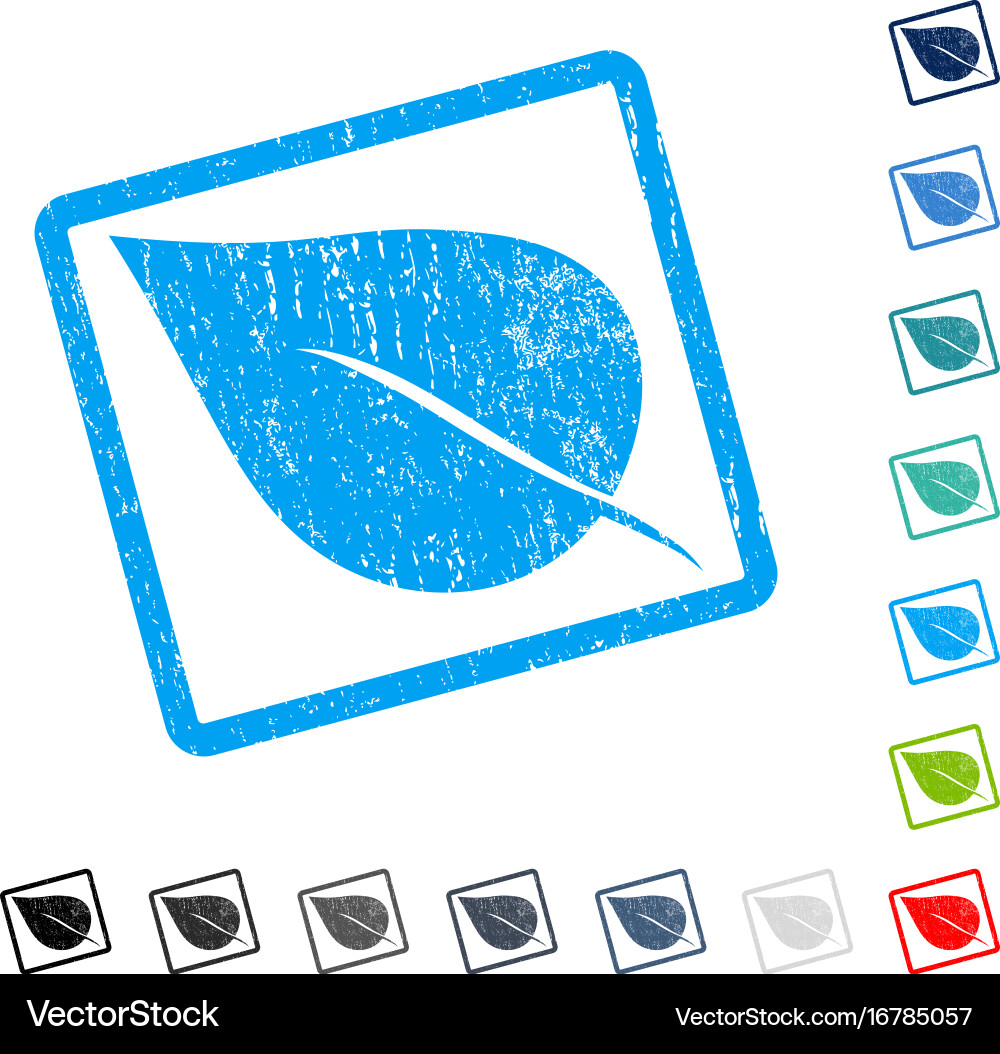 Plant leaf icon rubber watermark Royalty Free Vector Image