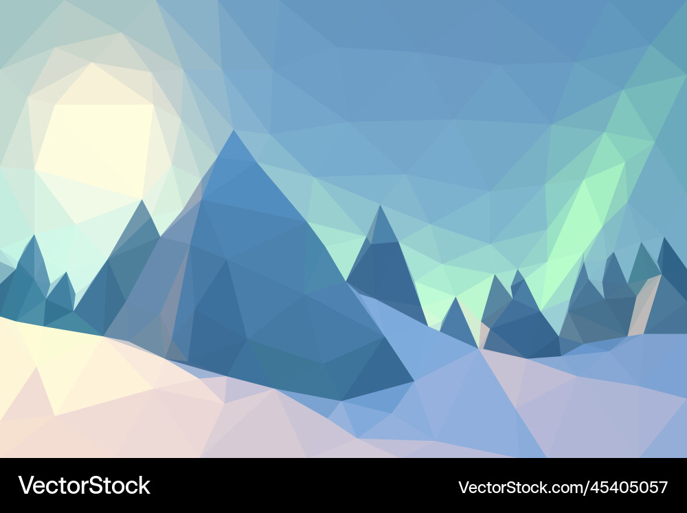 Polygonal geometric abstract digital mountain Vector Image