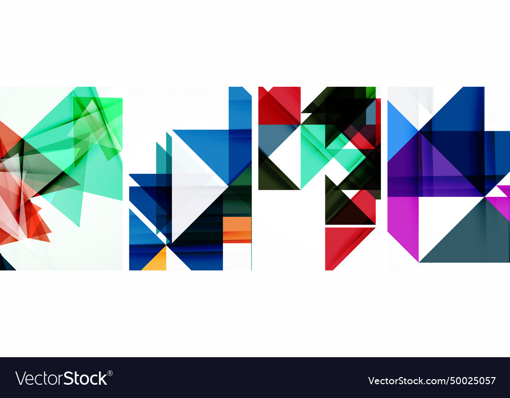 Set of abstract random triangle composition Vector Image